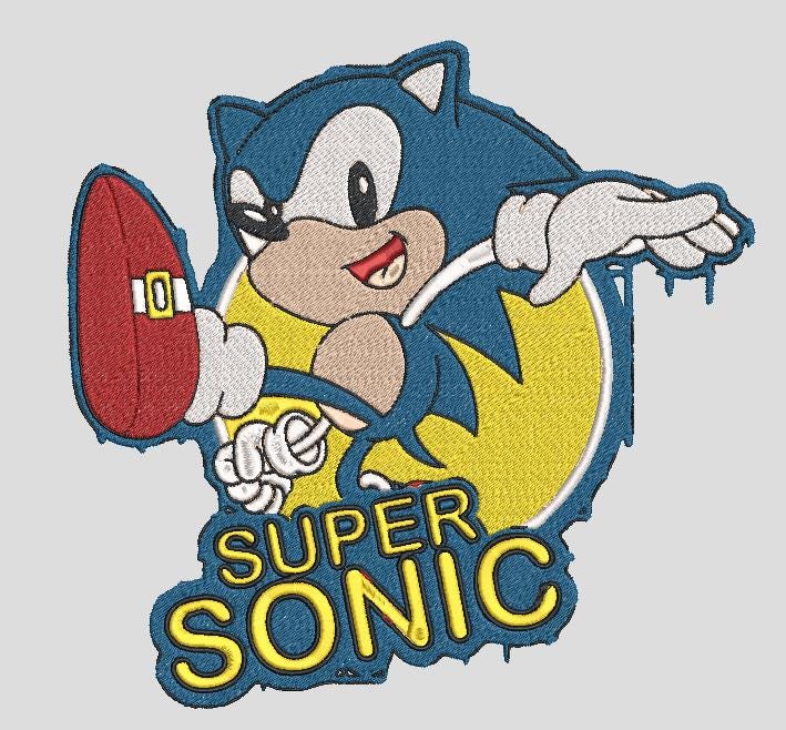 Super Sonic Embroidery Design, Embroidery Files, Digital Download - Etsy