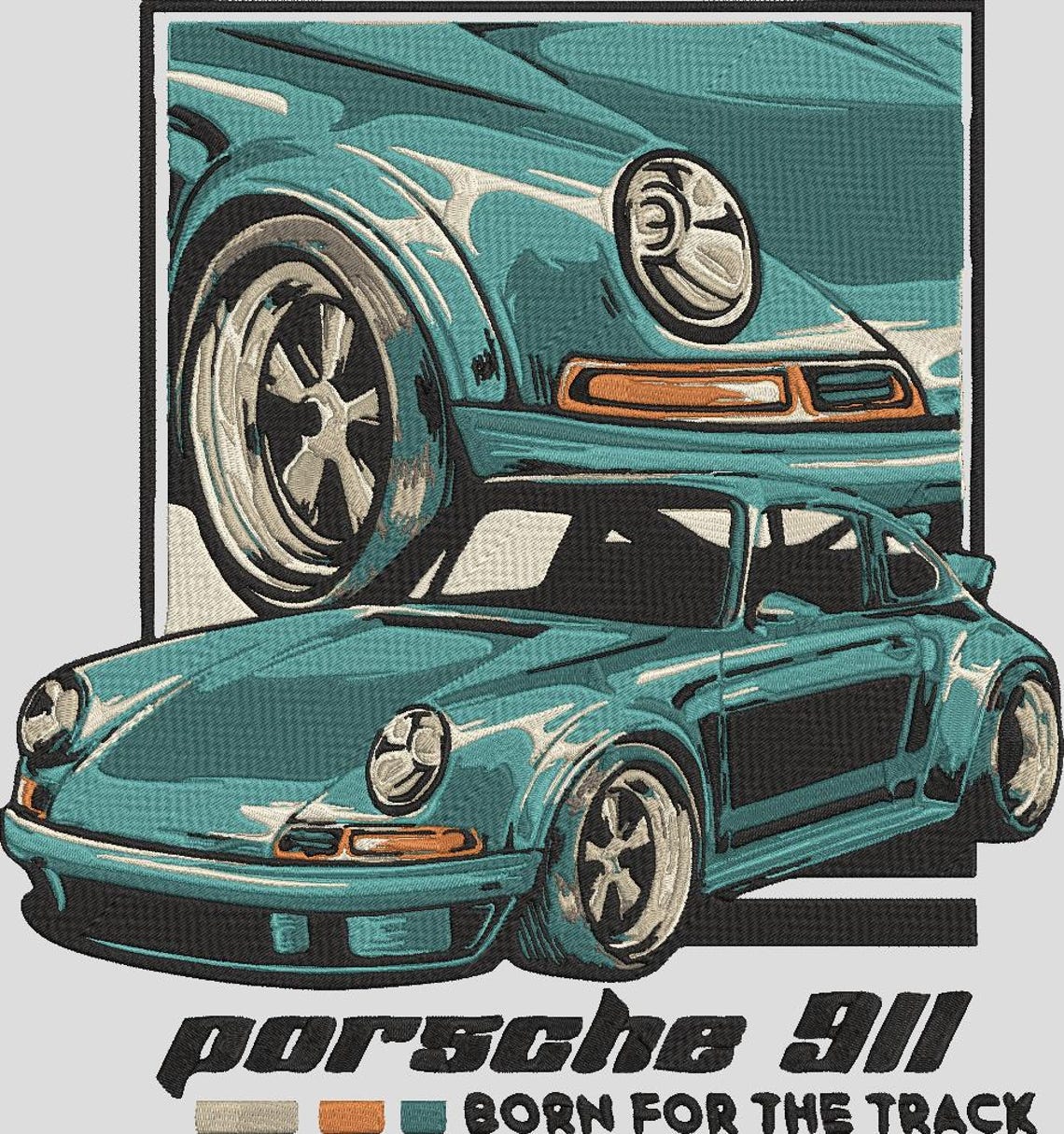 Porsche 911 Embroidery Design, Machine Embroidery Designs, Embroidery ...