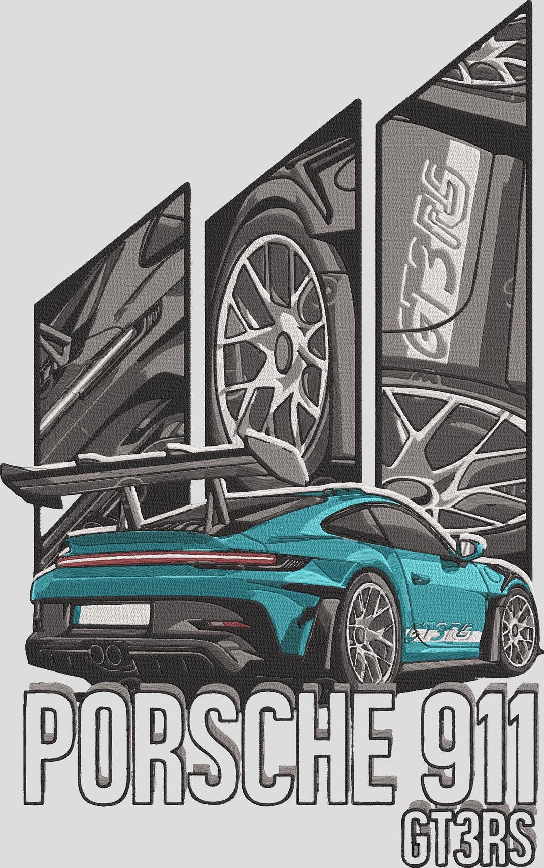 Porsche 911 GT3 RS Embroidery Design, Machine Embroidery Designs ...