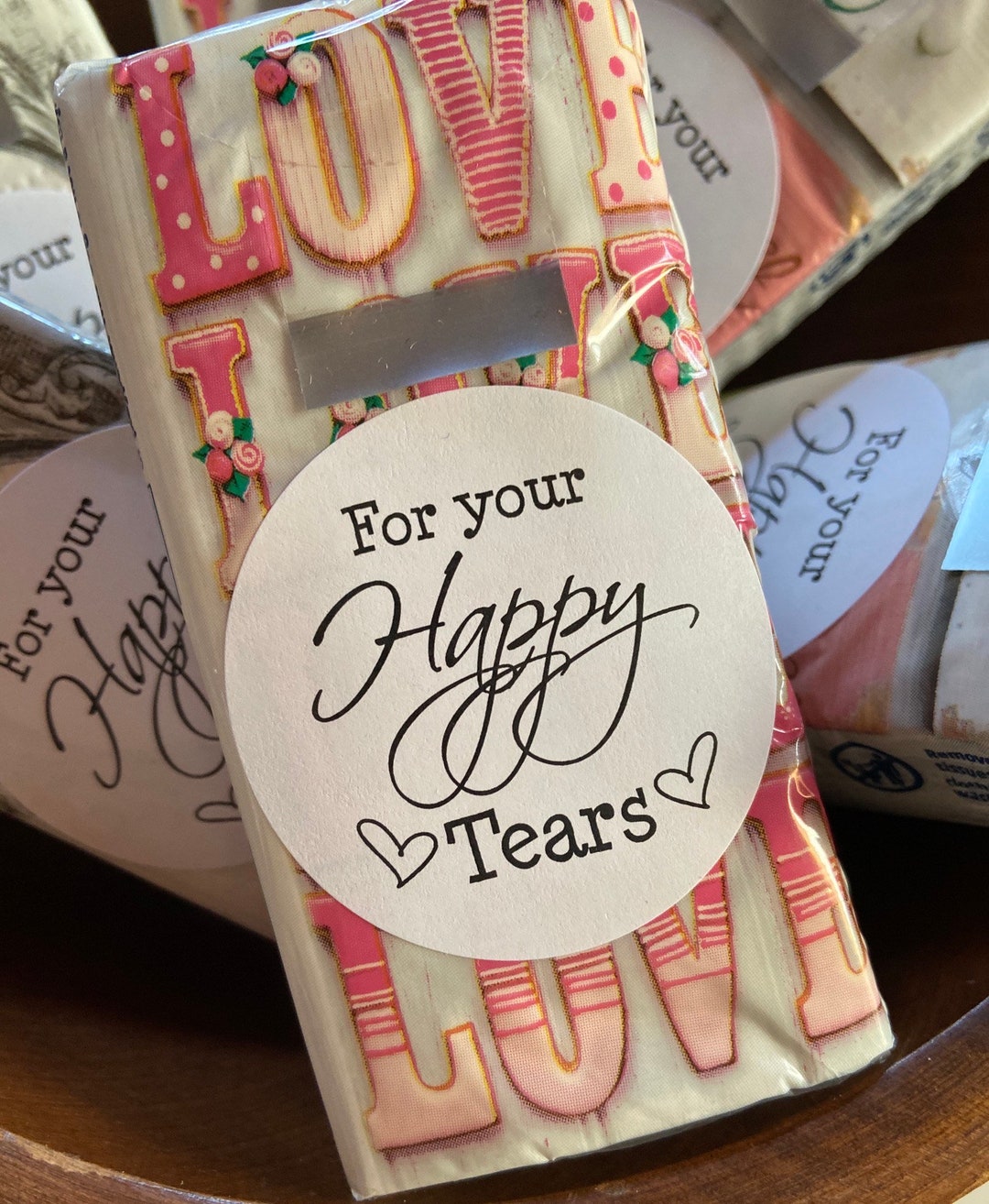 For Your Happy Tears Stickers - Pocket Tissues Stickers - Wedding ...