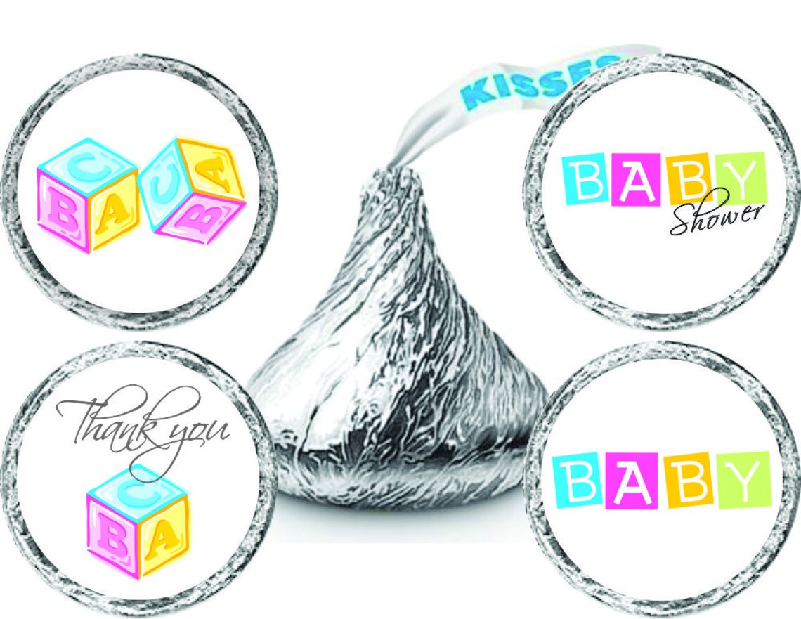 Baby Block Shower Stickers Baby Shower Candy Stickers Baby - Etsy