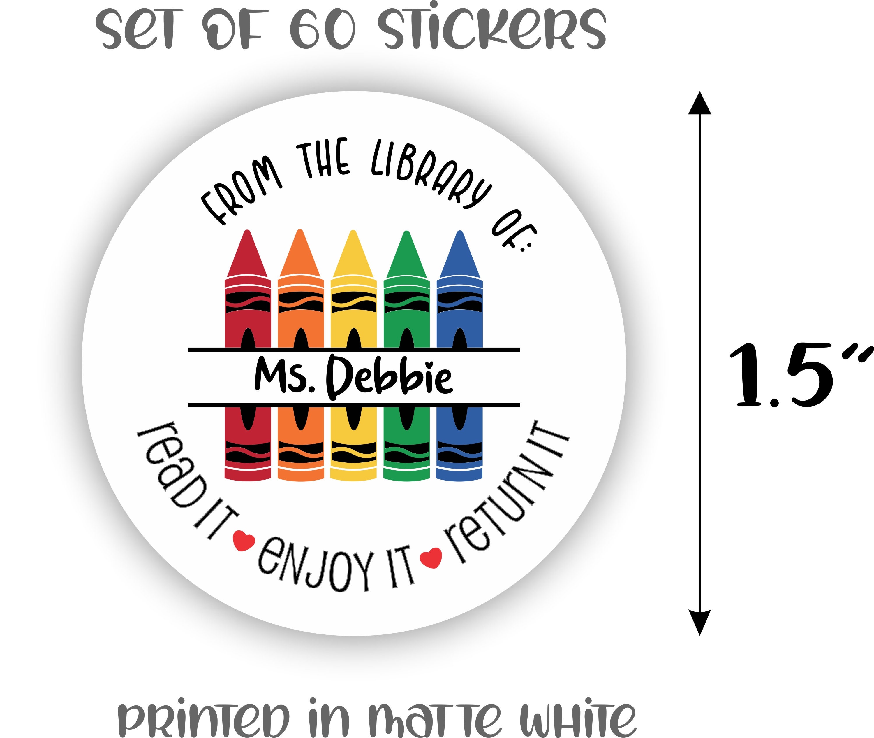 Teacher Book Labels - Teacher Name Stickers - Personalized Teachers ...