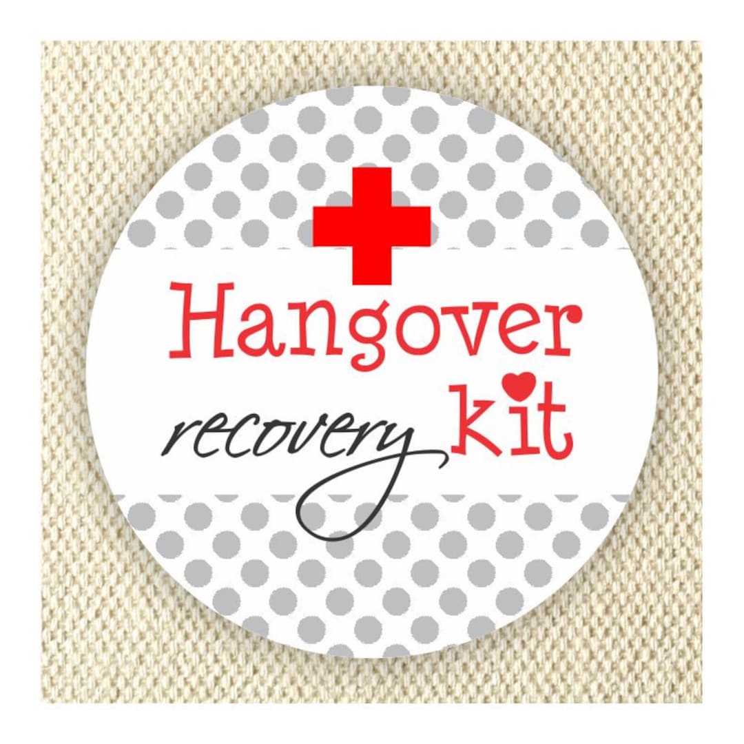 Hangover Recovery Kits Stickers - Wedding Favor Stickers - Anniversary ...