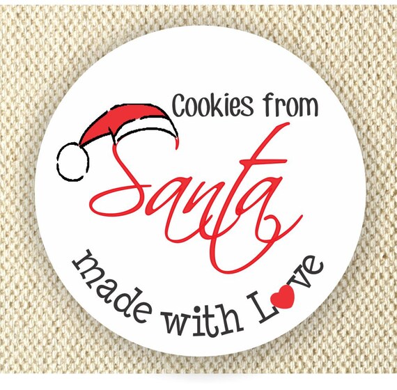 Cookies From Santa Labels - Personalized Holidays Stickers - Happy ...