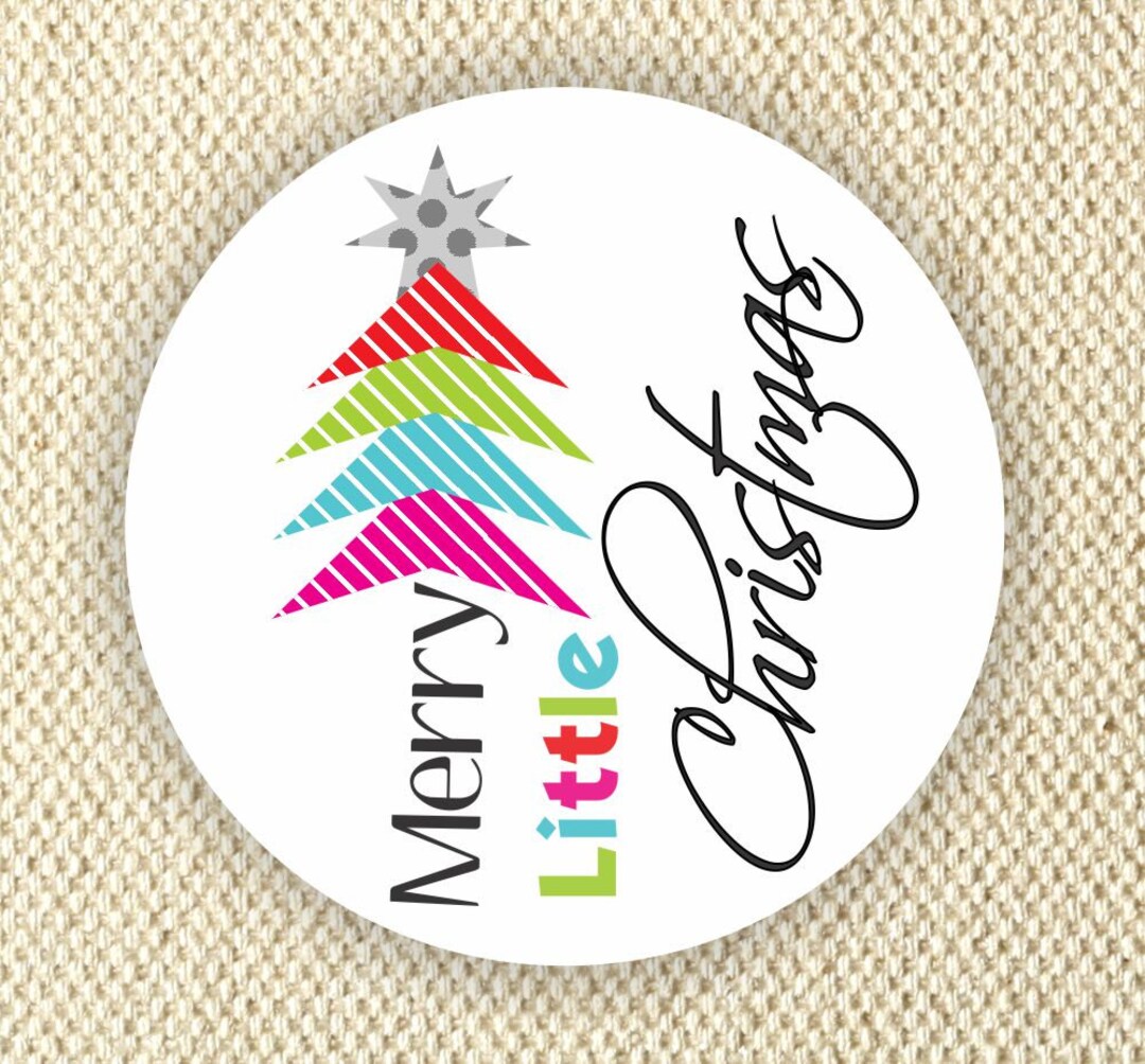 Merry Christmas Labels - Happy Holidays Favor Stickers - Merry ...