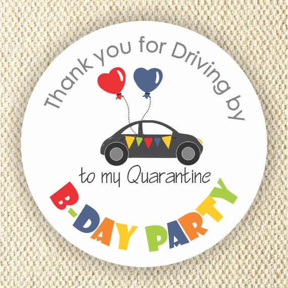 Quarantine Birthday Party Stickers- Birthday Party during Social ...