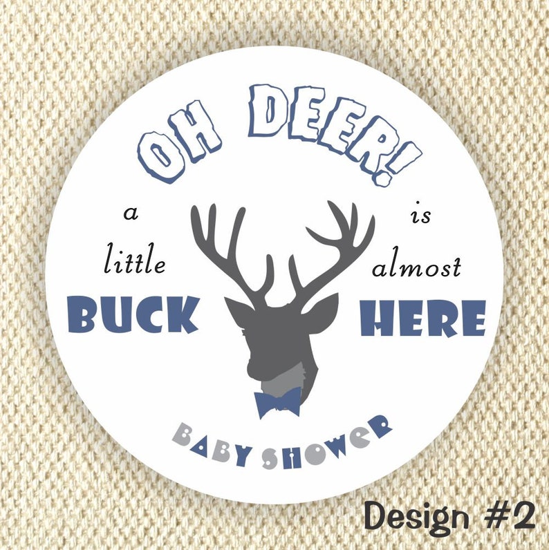 Oh Deer! Baby Shower Stickers - Little Buck Stickers - It's a Boy ...