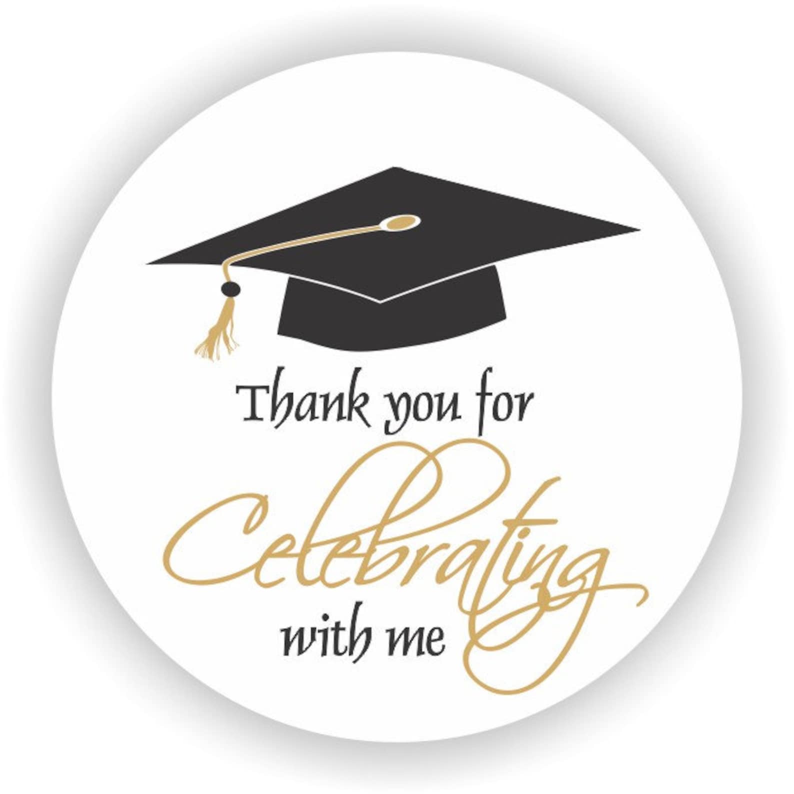 Congrats Grad Favor Stickers Graduation Stickers Thank You for ...