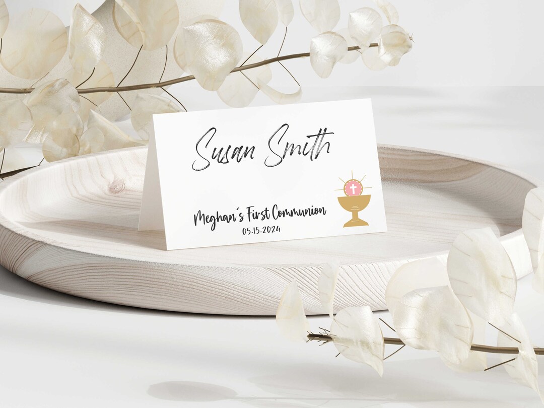 20 3.5x2" Folded Place Cards - Communion Place Cards - Baptism Place ...