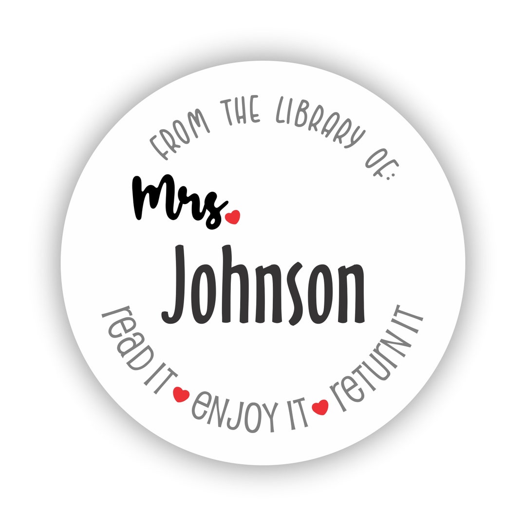 Teacher Book Labels - Teacher Name Stickers - Personalized Teachers ...