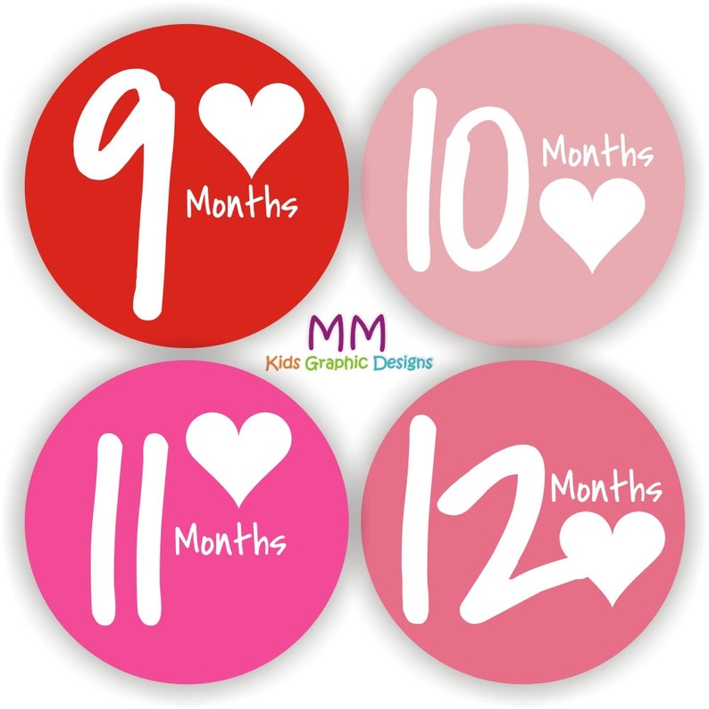 Baby Stickers Baby Month Stickers Baby Girl Monthly | Etsy