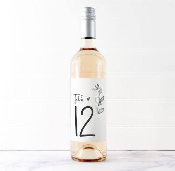 Elegant Wedding Table Number Wine Labels Wedding Thank You | Etsy