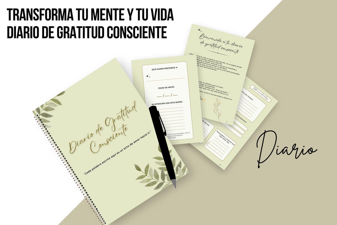 Printable Gratitude Journal in Spanish | Canvatemplate | Well-being ...