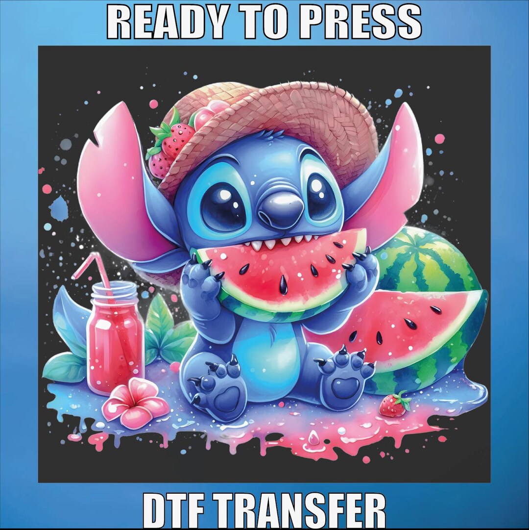 Stitch Summer Watermelon DTF Transfer: Ready for Press - Etsy