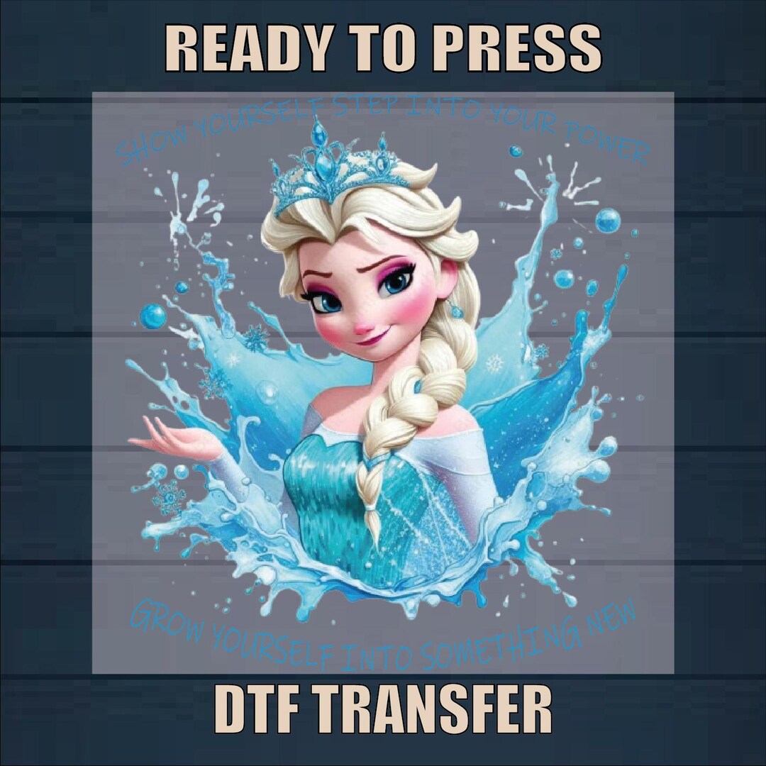 Princess Elsa Dtf Transfer, Princess Design Ready for Press, Shirt ...