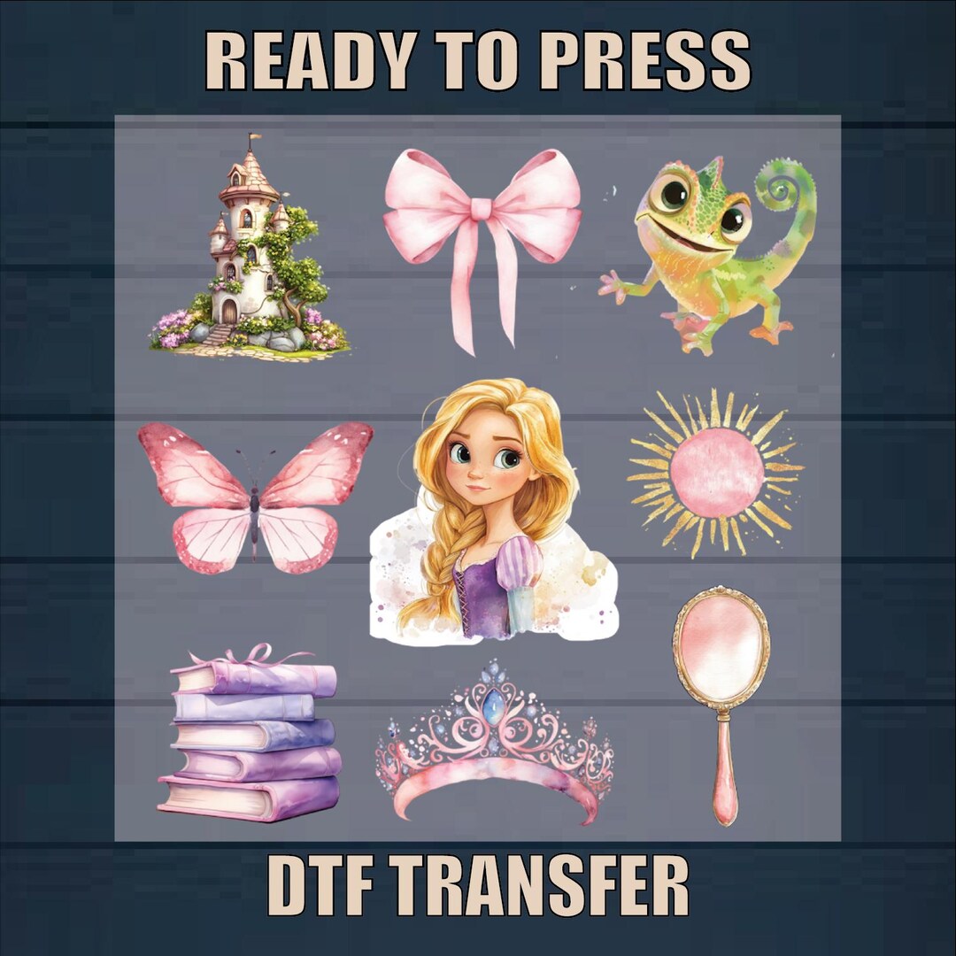 Rapunzel Princess DTF Transfer: Trendy Shirt Design Ready for Press - Etsy