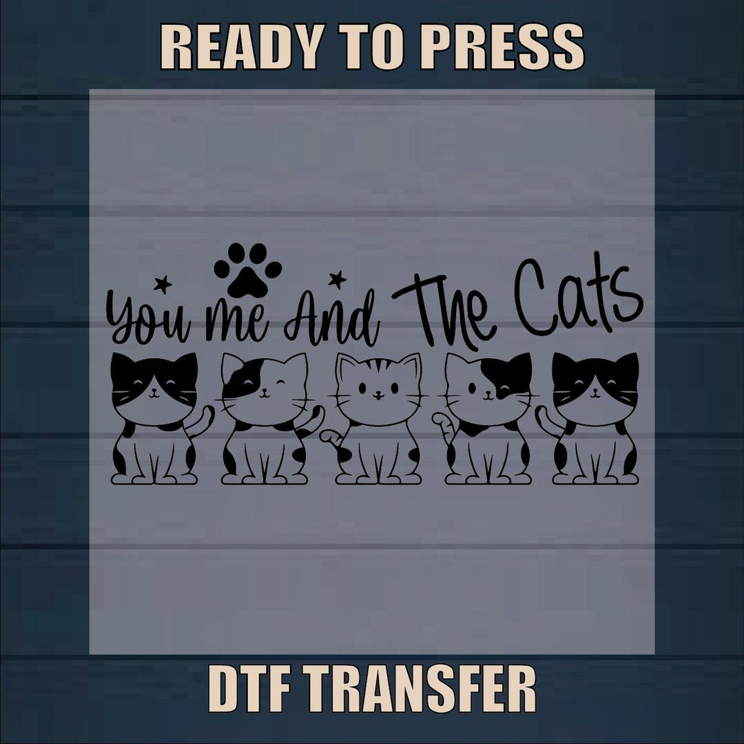Cats Dtf Transfer, Cat Paws Ready for Press, Cute Cat Shirt Design, Cat ...