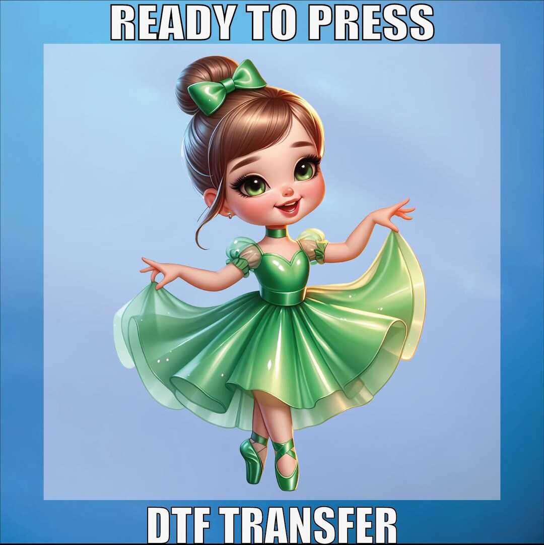 Cute Ballerina Girl Dtf Transfer, Dance Ready for Press, Ballerina ...