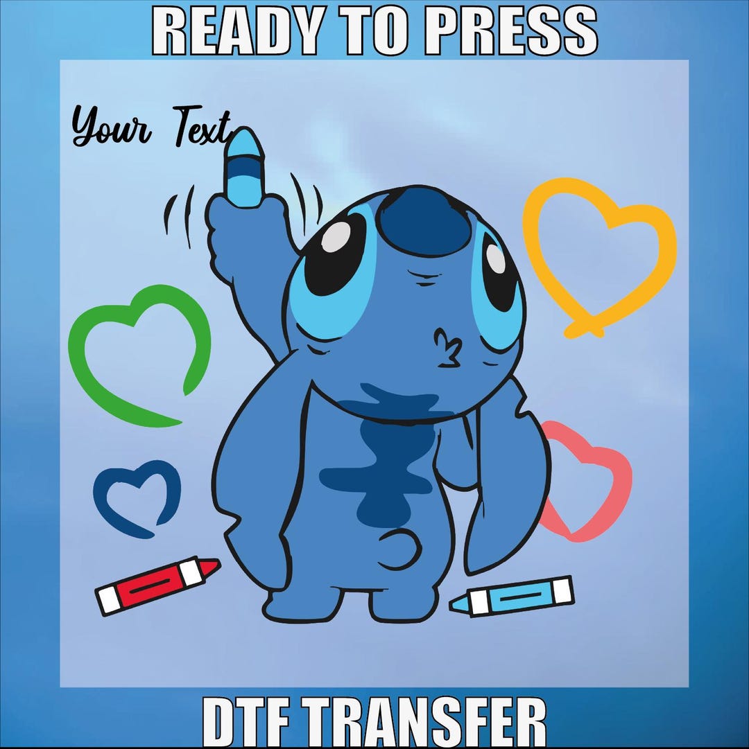 Stitch DTF Print: Back to School Heat Transfer Design - Etsy