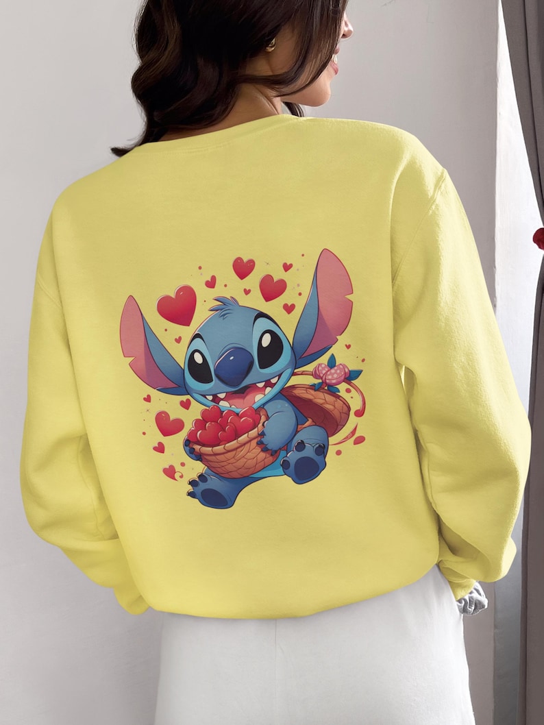 Stitch Valentine's Day DTF Transfer: Love Shirt Design Ready to Press ...