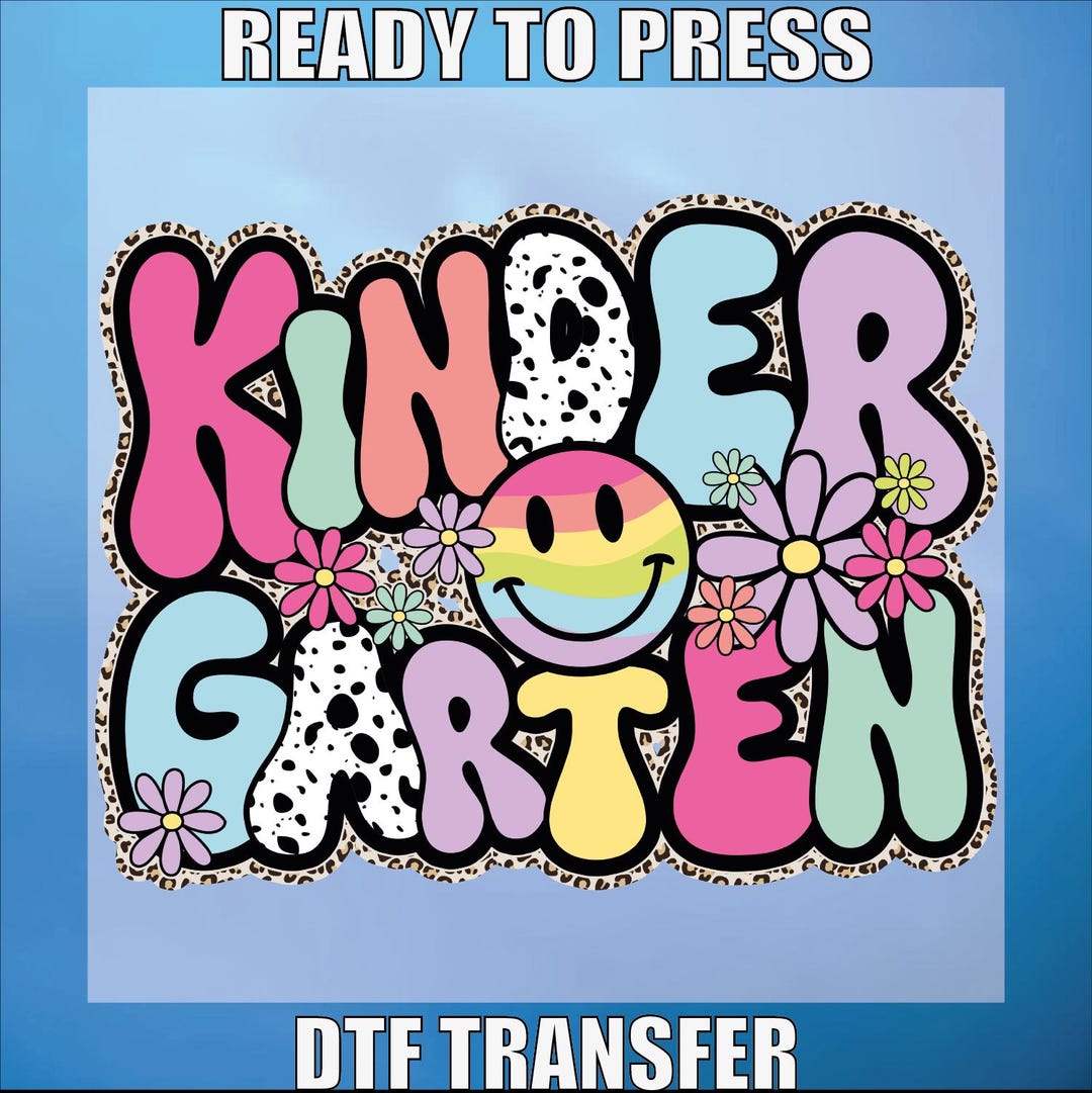 Kinder Garten Dtf Transfer, for Kids Design Dtf , Student Shirt Design ...