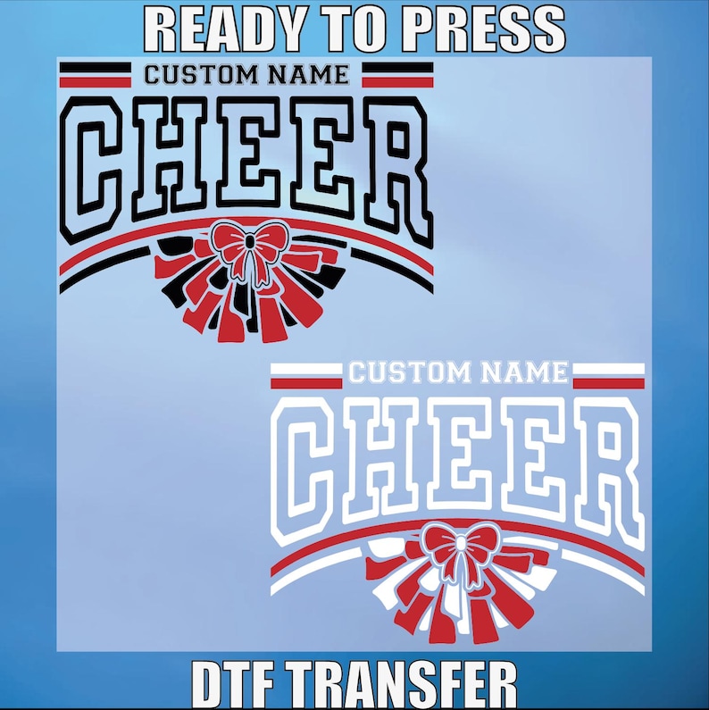 Custom Cheer Design DTF Heat Transfer: Ready to Press - Etsy