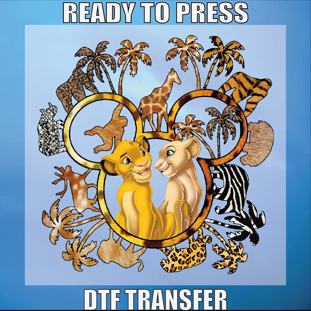 The Lion King Dtf Transfer, Simba and Nala Dtf Ready to Press, Disney ...