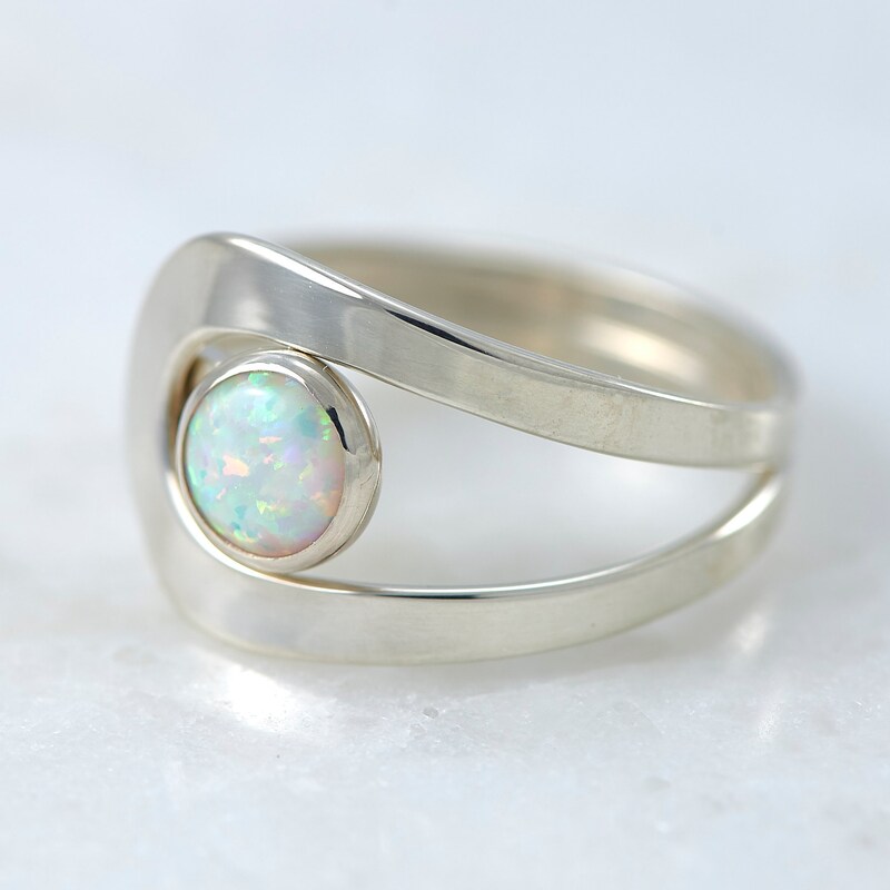 Silver Opal Ring - Etsy