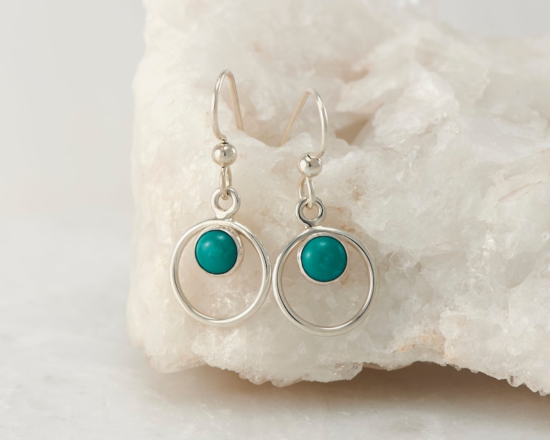 Turquoise Earrings- Silver Turquoise Earrings- Turquoise Dangle ...