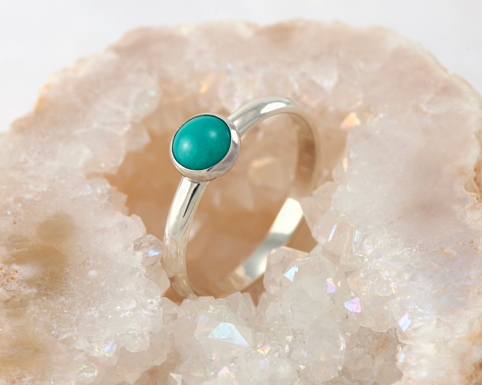 Turquoise Ring Blue Stone Ring Sterling Silver Ring - Etsy