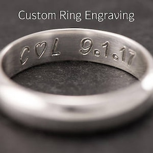 Wedding Ring Engraving- Add Custom Ring Engraving- Engraving Inside Ring, Traditional Hand ...