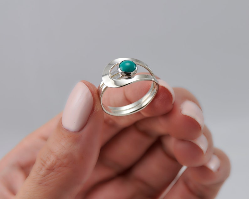 Turquoise Ring Turquoise Gemstone Ring Silver Turquoise - Etsy