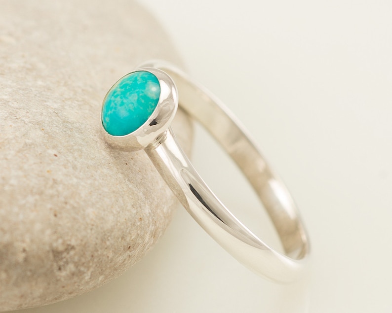 Turquoise Ring Blue Stone ring Sterling Silver Ring | Etsy