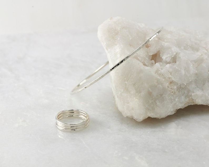 Sterling Silver Stacking Ring Set Stackable Rings Silver | Etsy