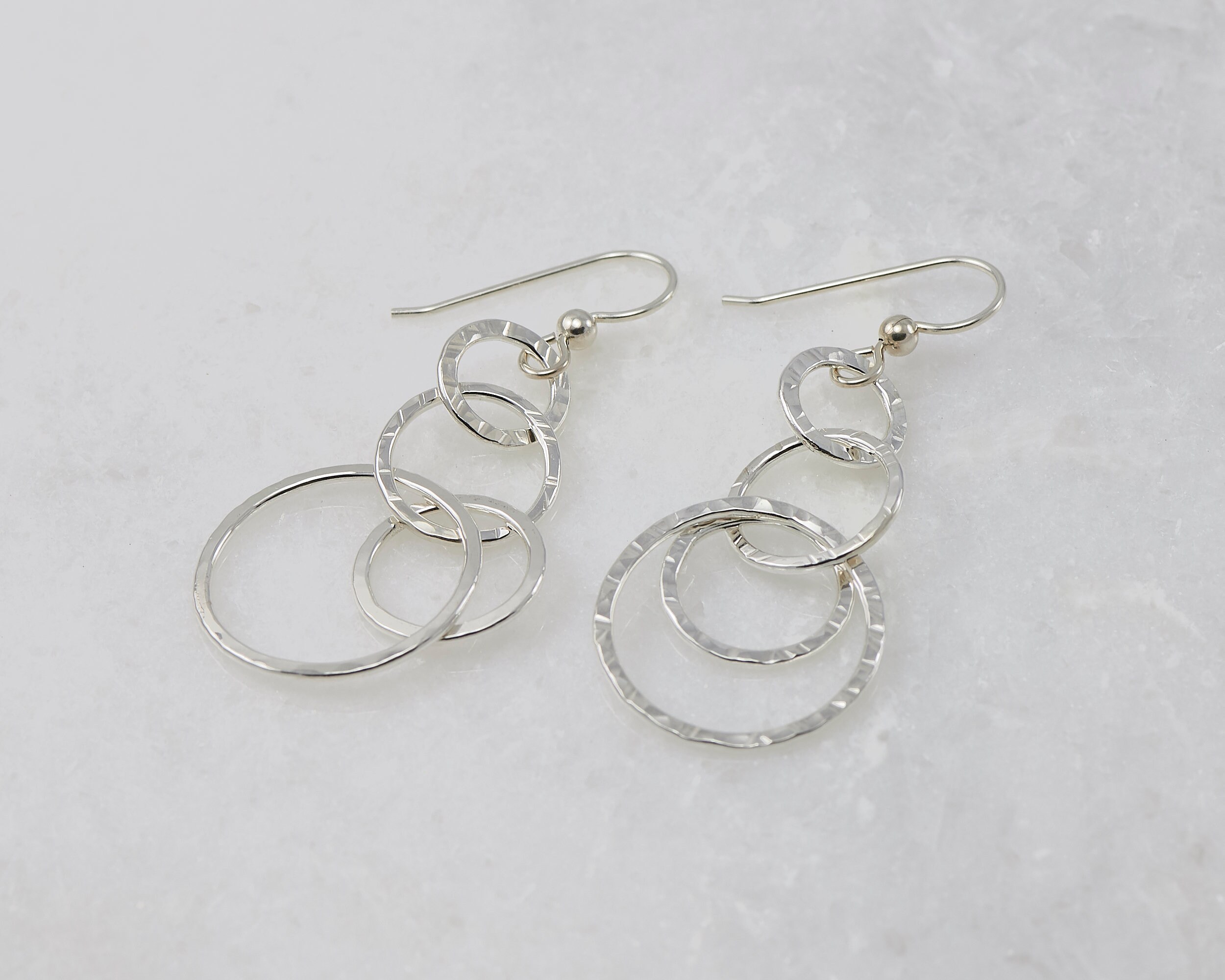 Hammered Silver Earrings Simple Sterling Silver Earrings | Etsy