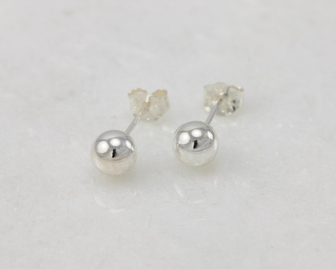Silver Ball Stud Earrings- Silver Ball Studs- Silver Ball Earrings ...
