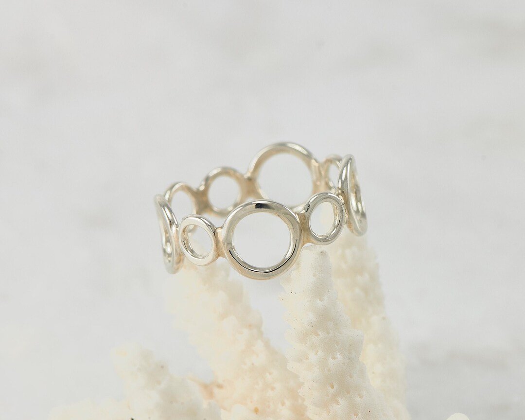 Handmade Sterling Silver Ring -silver Circles Ring- Circle Ring Band ...