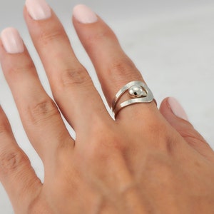 Sterling Silver Ring- Simple Silver Ring- Modern Silver Ring- Metalwork ...
