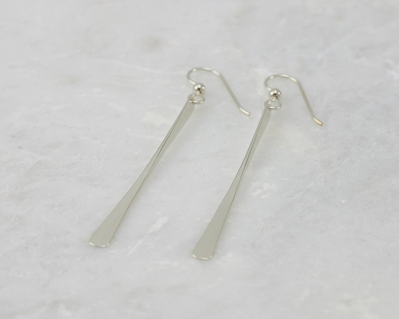 Silver Bar Earrings- Silver Stick Earrings- Long Bar Earrings- Sterling ...