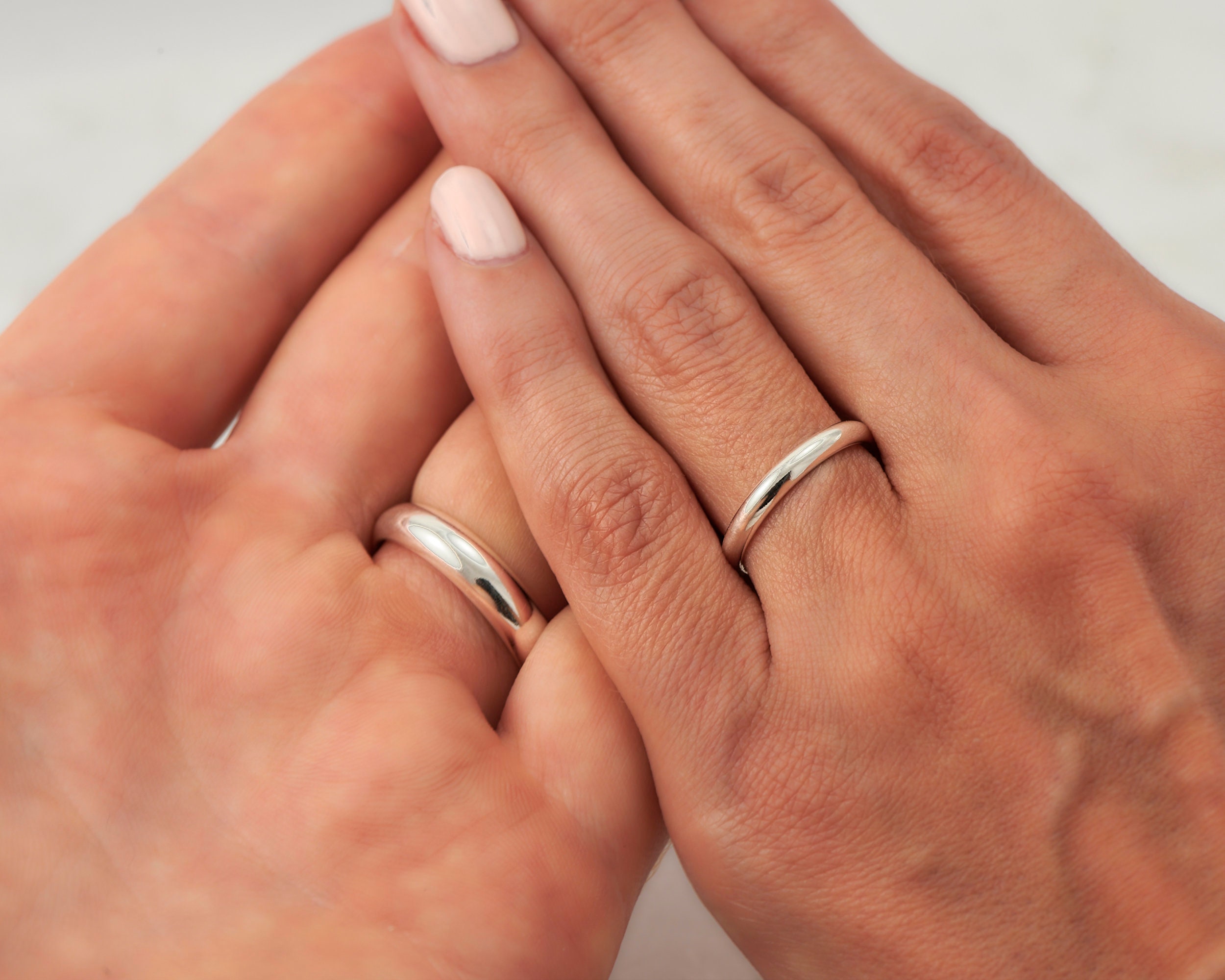 Wedding Band Set Wedding Rings Silver Wedding Rings Couple - Etsy UK
