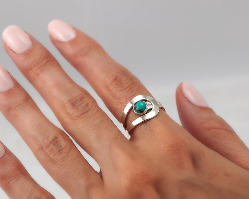 Turquoise Ring Turquoise Gemstone Ring Silver Turquoise - Etsy