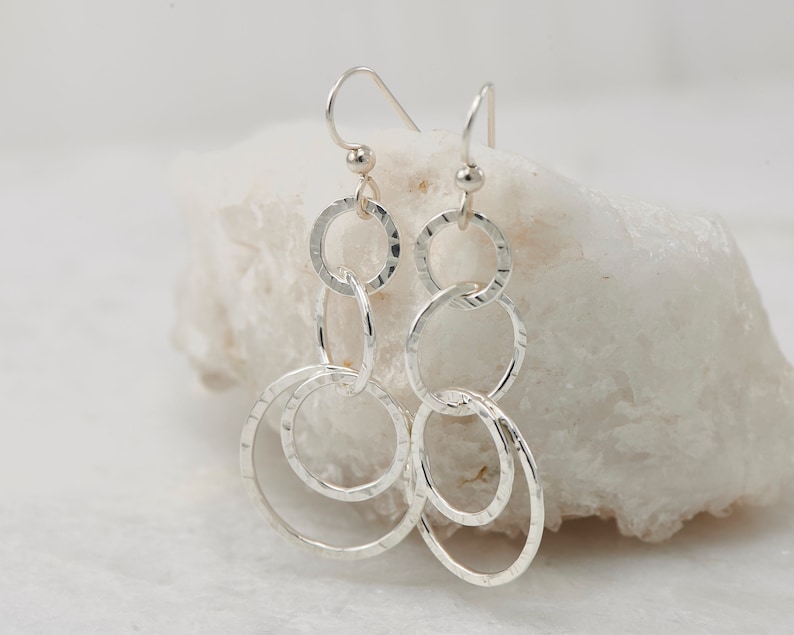 Hammered Silver Earrings- Simple Sterling Silver Earrings- Hammered ...
