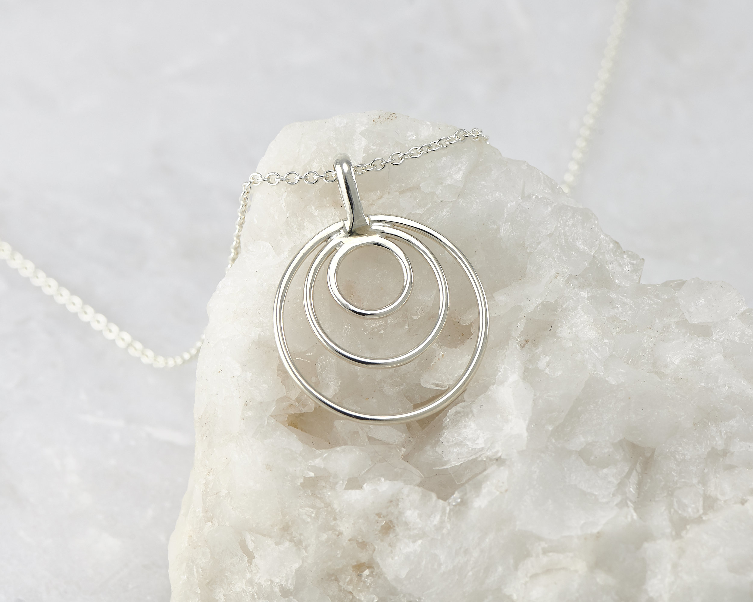 Sterling Silver Pendant- Sterling Silver Necklace- Silver Circles ...