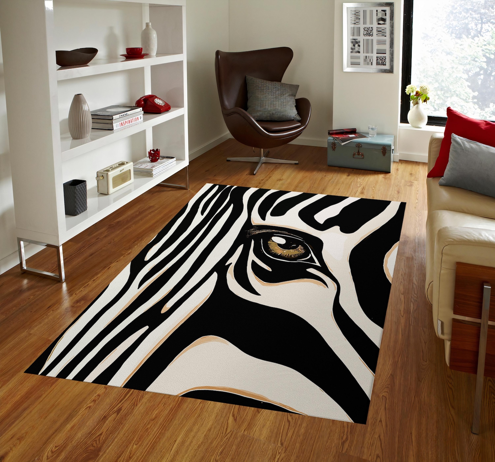 Zebra Rug, Zebra Themed Rug, Animal Rug, Animal Art Rug, Home Decor Rug ...