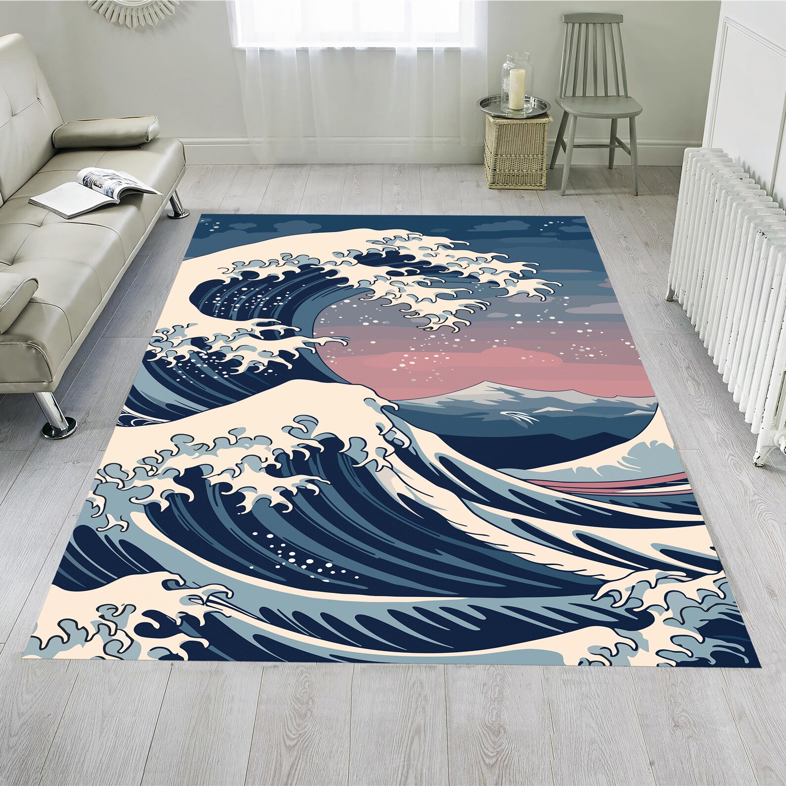 Japan Wave Rug, Wave Rug, Modern Rug, Home Decor Rug, Home Art Decor ...