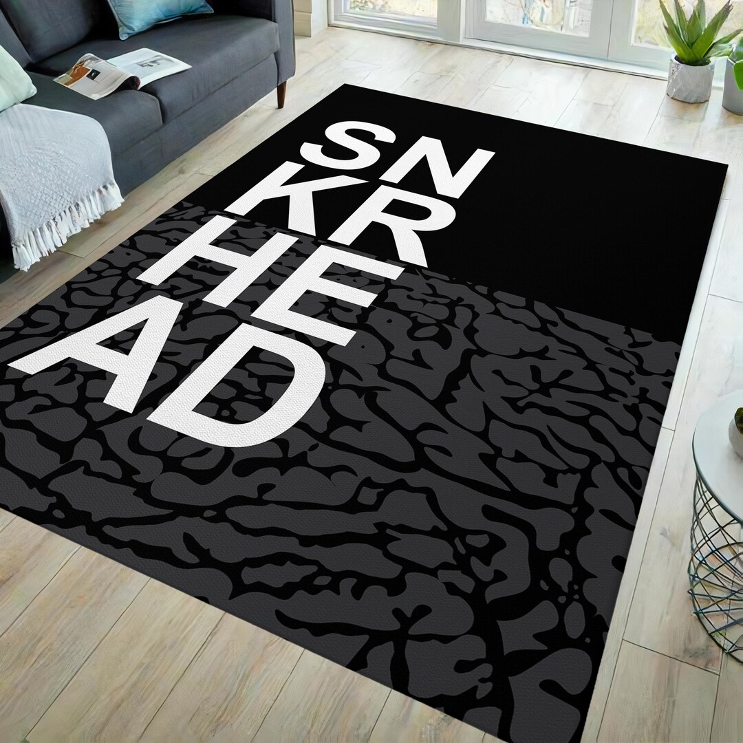 Sneakerhead Rug, Black Rug, Sneaker Rug, Shoes Rug, Sneaker Head Rug ...