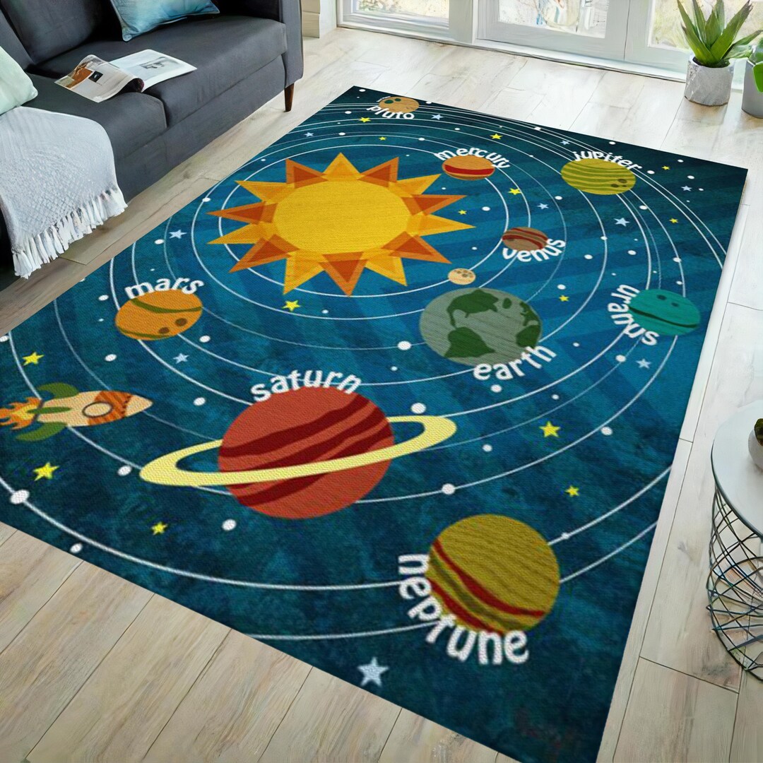 Neptune Rug, Sun Rug, Space Rug, Earth Rug, Decorative Rug, Planet Rug ...