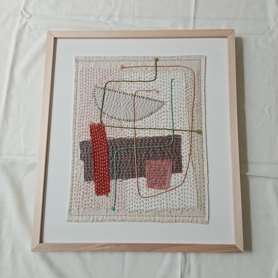 Original Textile Art, Framed Textile Art, Boro Sashiko Wall Hanging ...