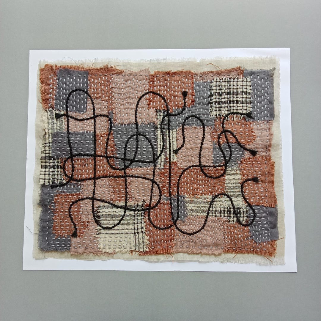 Original Textile Art, Textile Wall Art, Abstract Wall Art, Boro Sashiko ...