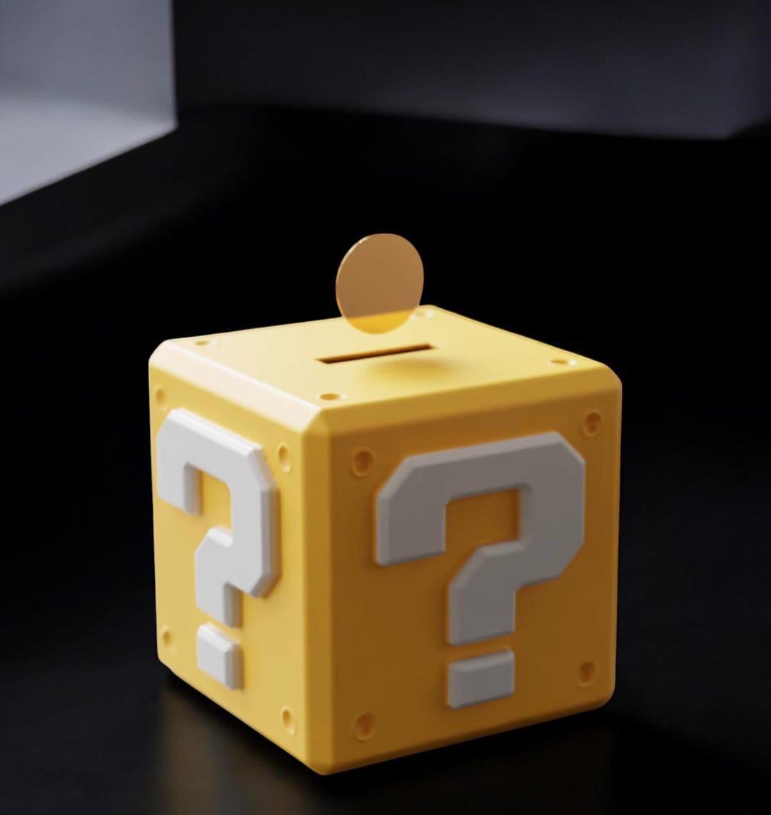 Question Block Coin Bank 3D Printed Animated Coin Bank Super Mario ...